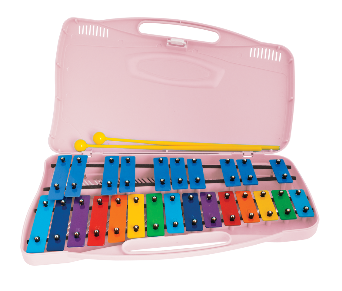 AX25KP ANGLE Chromatic Glockenspiel 25 coloured metal bars with beater ...